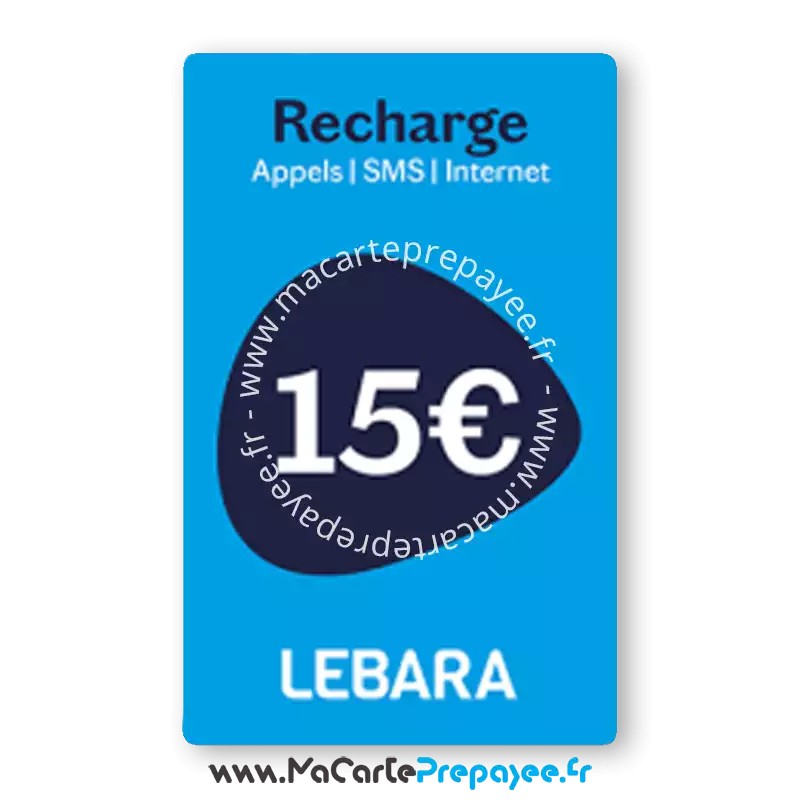 Recharge LEBARA en ligne | 15€ CLASSIQUE