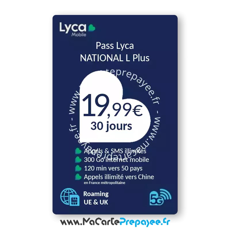 Lyca PASS National L PLUS en ligne | 19,99€