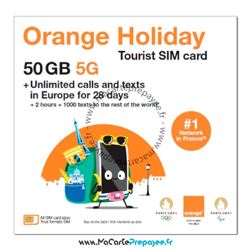 Carte SIM Prépayée ORANGE Holiday Europe Max