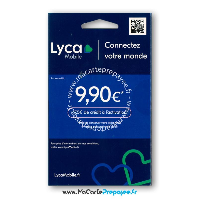 Carte SIM Prépayée LYCAMOBILE | 7.5€ crédit inclus