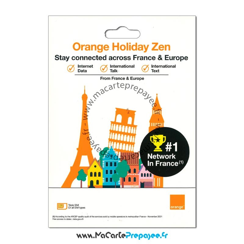 Carte SIM Prépayée ORANGE Holiday ZEN