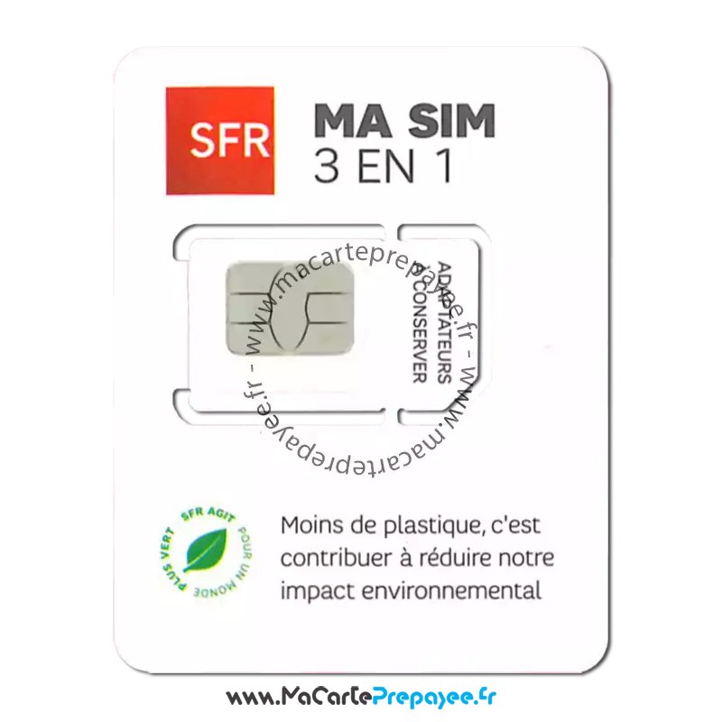 Carte SIM Prépayée SFR | 10€ crédit inclus